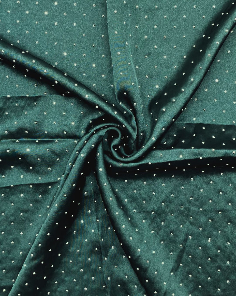 Dapple Dot Silk - Dark green – Bloom Scarfs