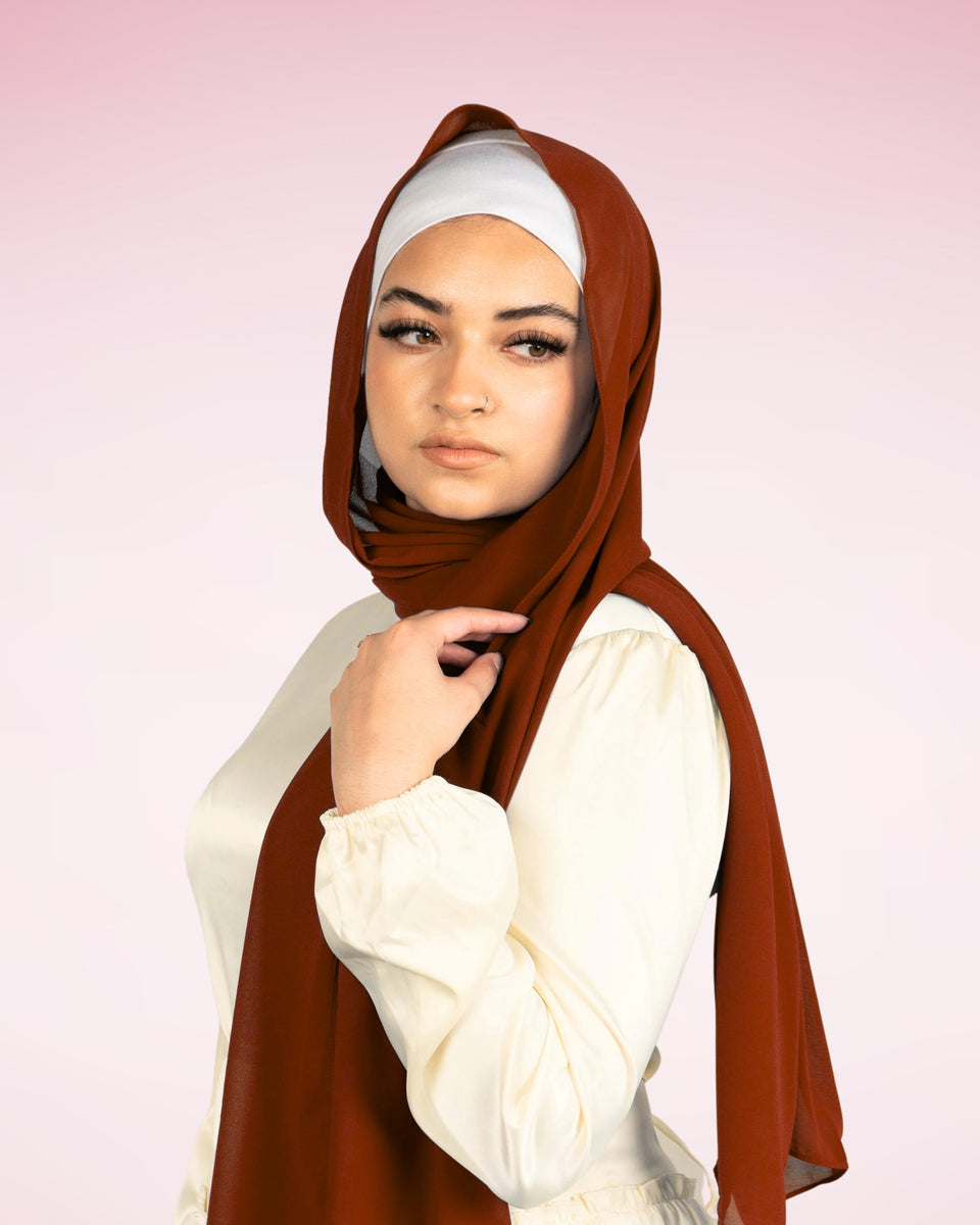 Georgette Chiffon - Ruby Red – Bloom Scarfs