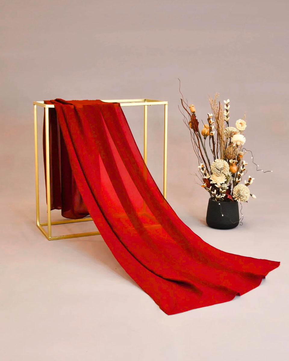 Georgette Chiffon - Blood Red – Bloom Scarfs